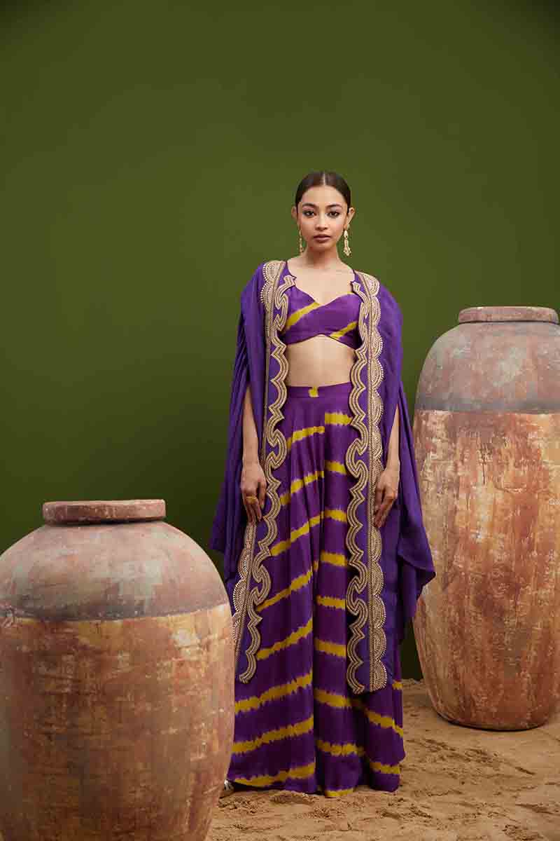 Purple Cape Set – Vasavi Shah Label